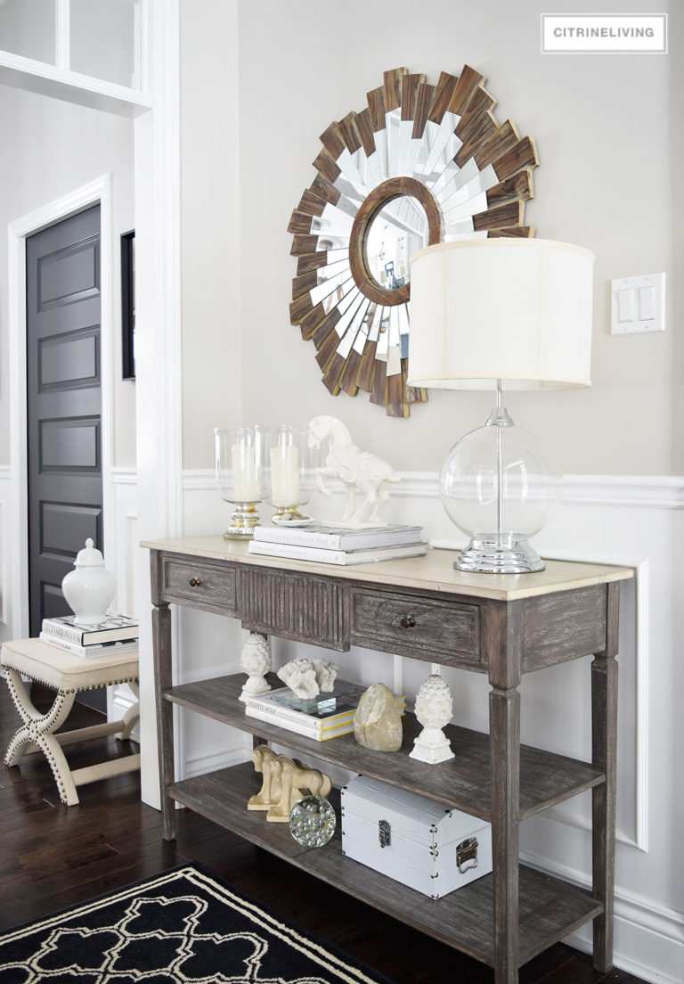 ONE CONSOLE TABLE FOUR DIFFERENT WAYS