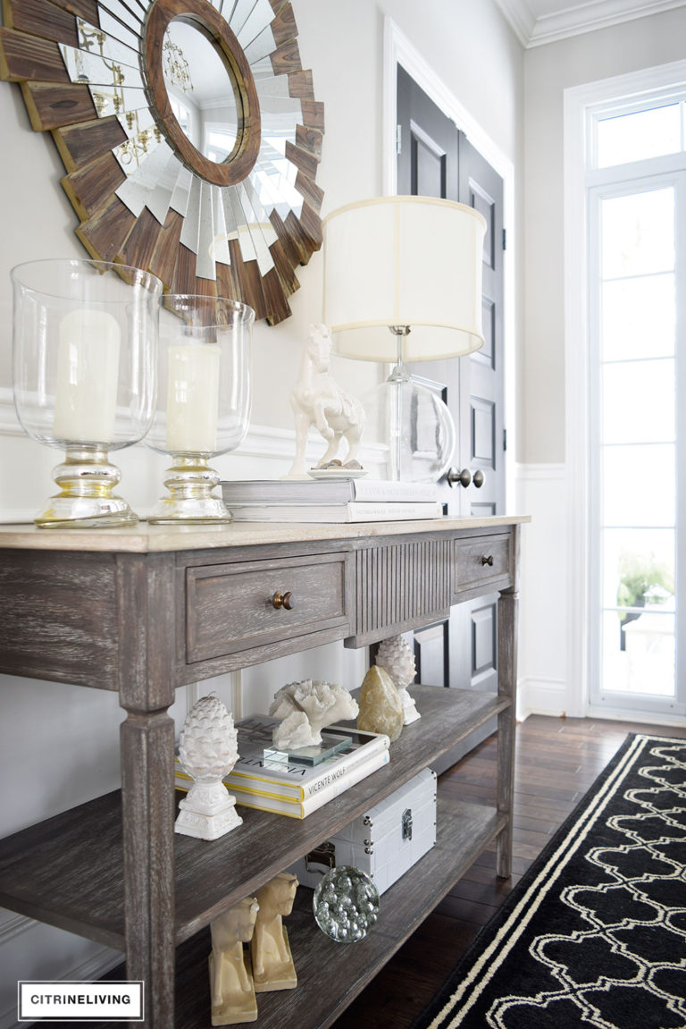 ONE CONSOLE TABLE FOUR DIFFERENT WAYS