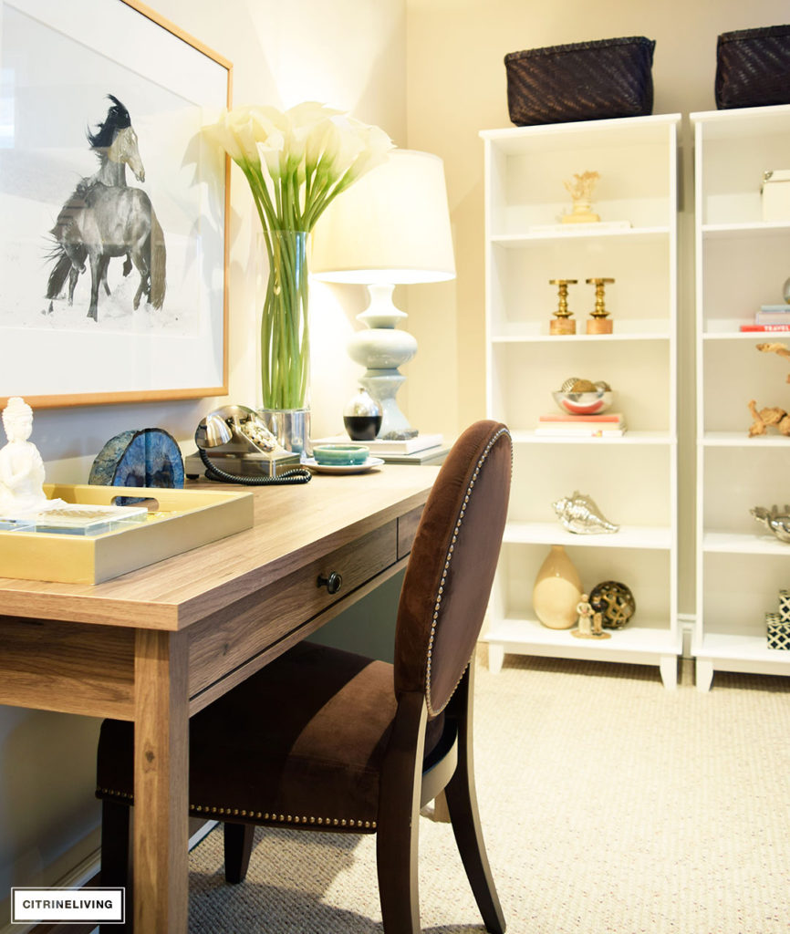 HOW I CREATED A PRETTY OFFICE SPACE IN OUR BASEMENT