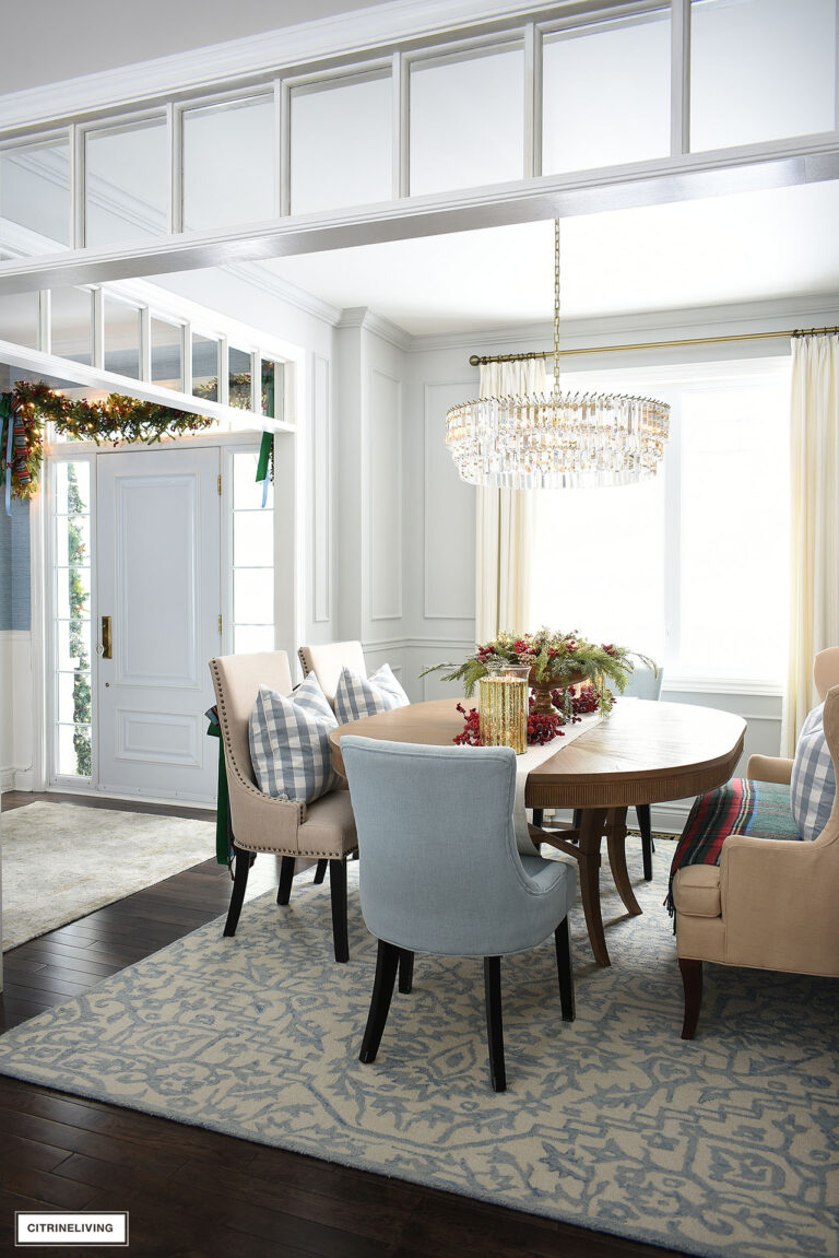 Classic Christmas Decor in our Dining Room | CitrineLiving