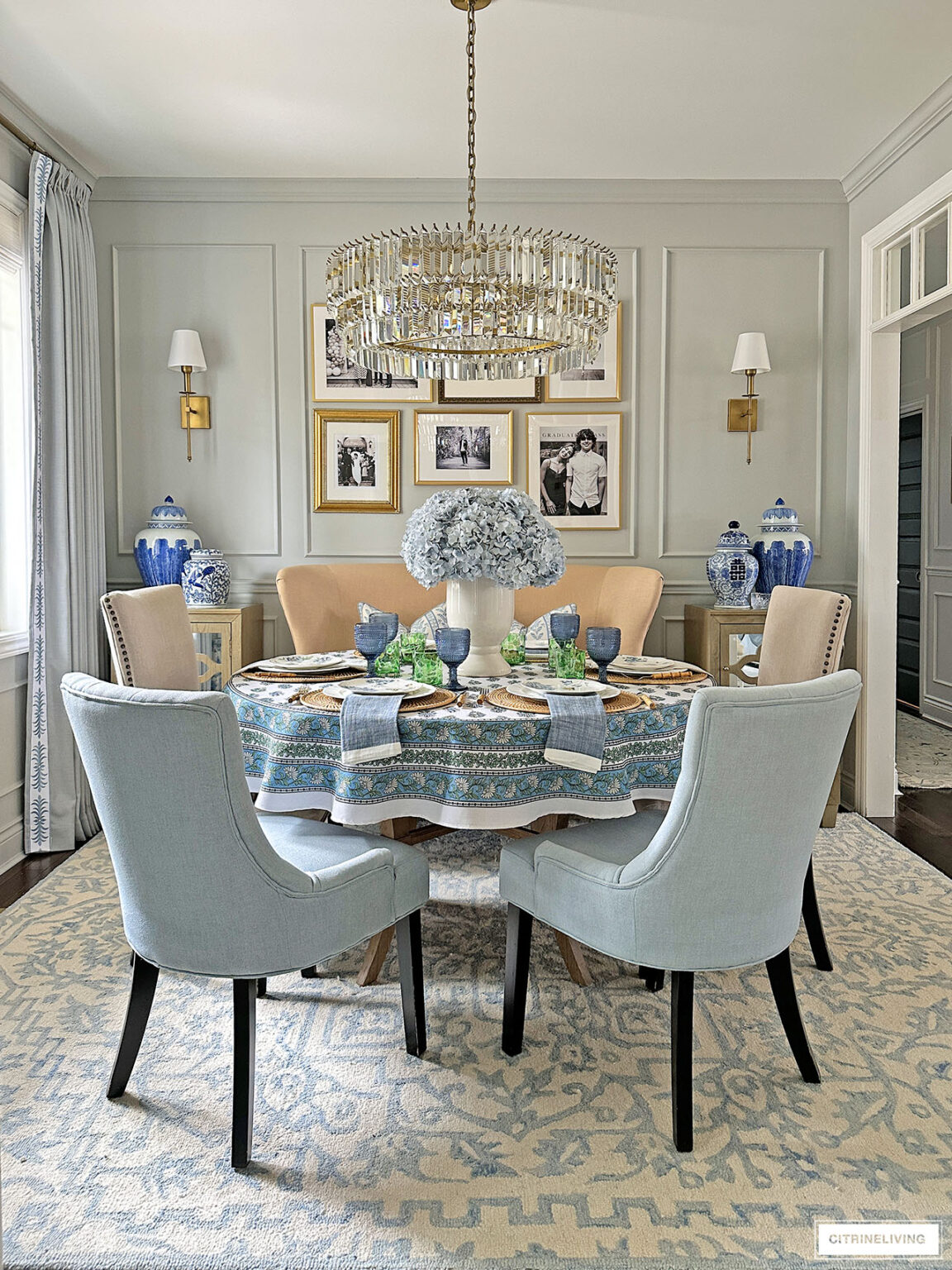Chic Spring Dining Room + Table Decor | CITRINELIVING